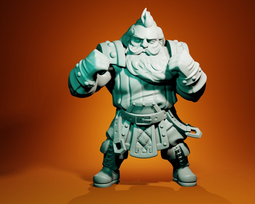 Storgen, Dwarf Monk | 32 Mm Resin Miniature | Twin Goddess Miniatures ...
