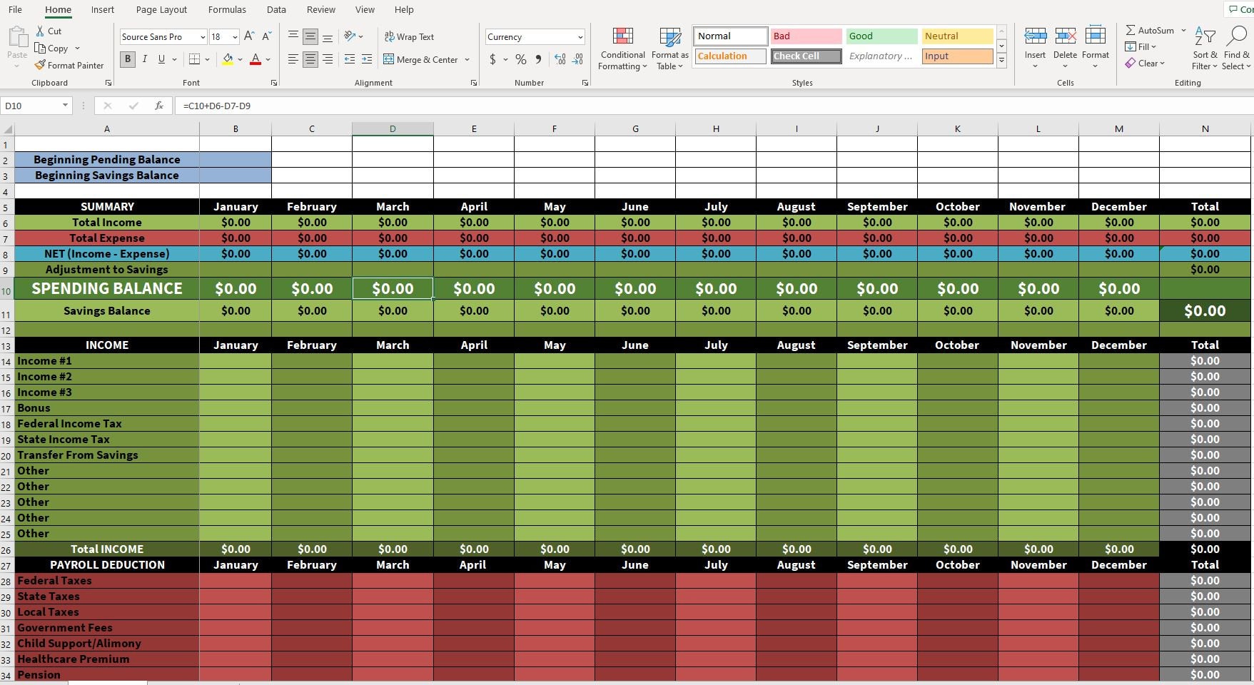Simple Digital Budget Tracker Planner - Etsy