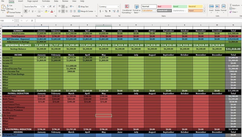 Simple Digital Budget Tracker Planner - Etsy