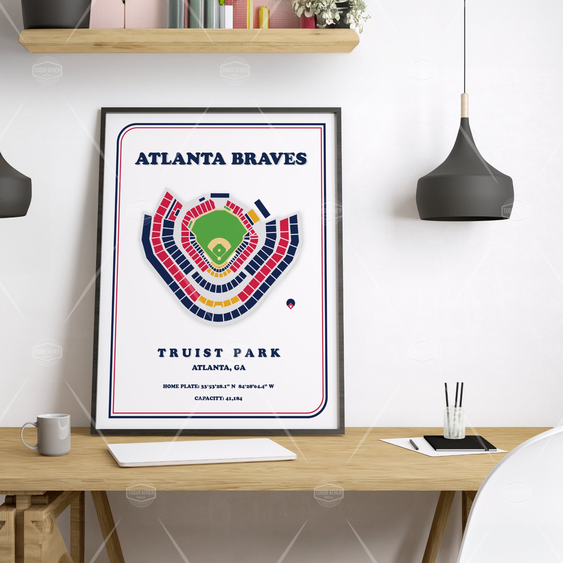 Atlanta Braves, Truist Park Stadium Map, Download & Print - Etsy