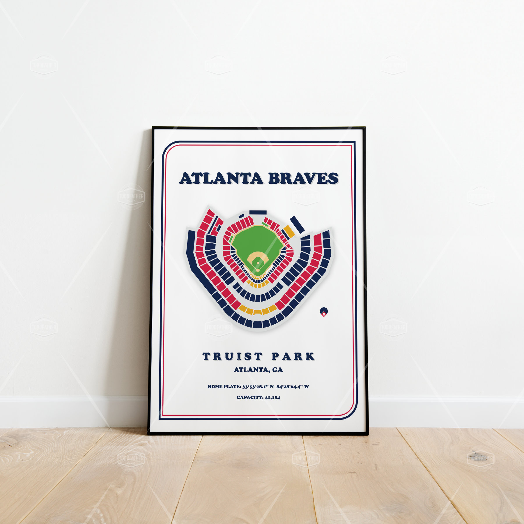 Atlanta Braves, Truist Park Stadium Map, Download & Print - Etsy
