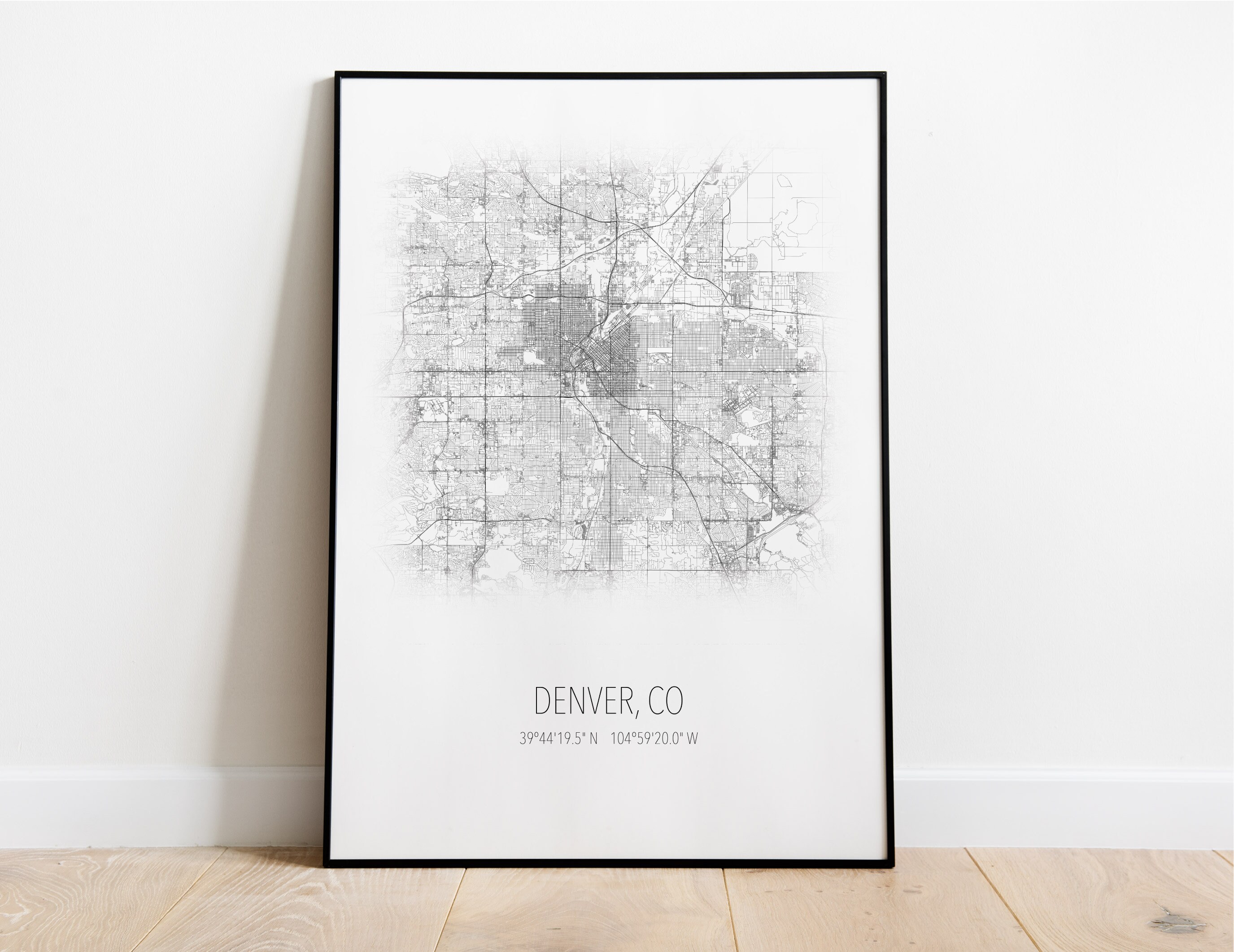 Denver CO City Street Map Wall Art - Etsy