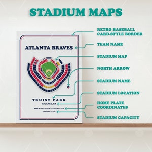 Atlanta Braves, Truist Park Stadium Map, Download & Print - Etsy