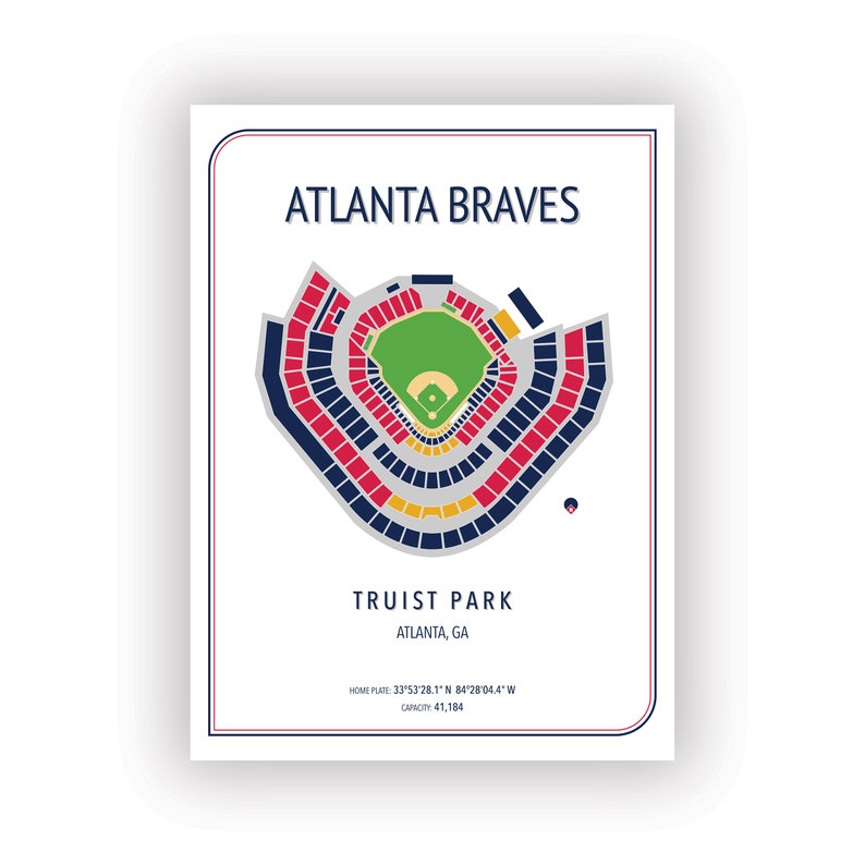 Atlanta Braves Truist Park Stadium Map Download & Print - Etsy