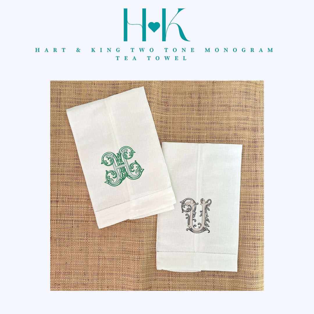 Monogram Linens, Monogram Tea Towel, Custom Embroidery, Custom Tea ...