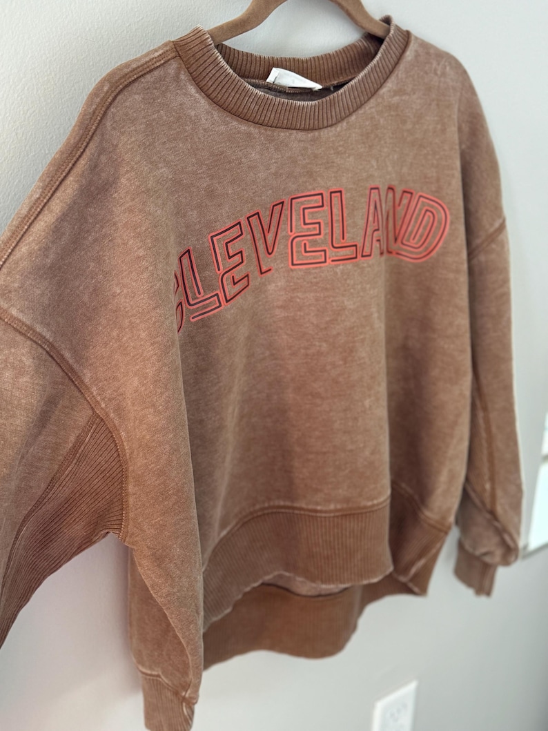 Ladies’ Vintage Wash Cleveland Browns Sweatshirt; Oversized, Women’s ...