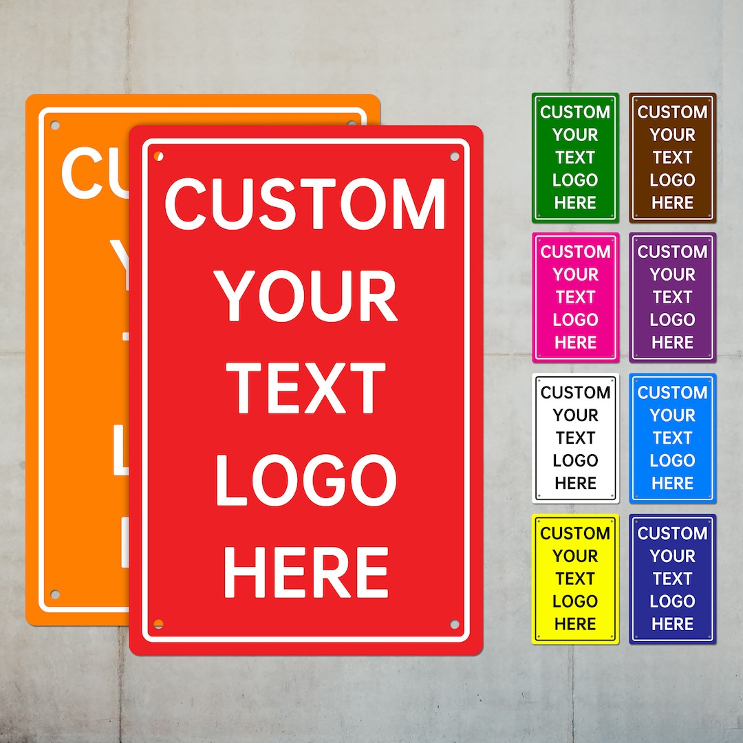 Custom Metal Sign With Text Logo, Personalized Sign Weatherproof ...