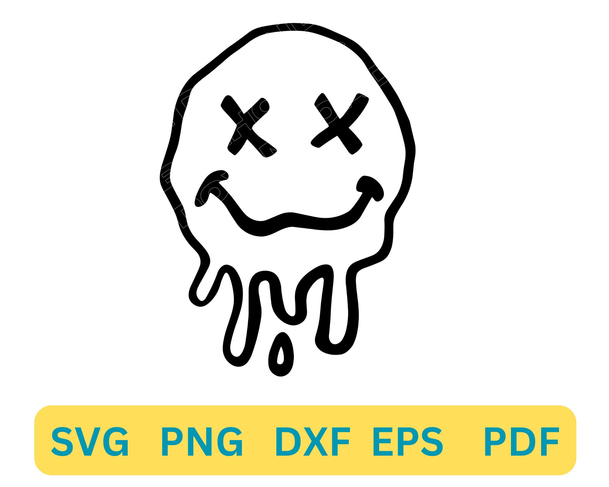 Buy Dripping Smiley Face Svg Scary Face SVG Groovy Face Online in India ...