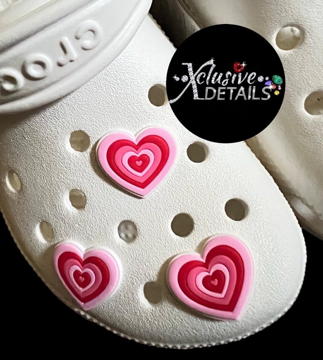 PVC Pink Heart Shoe Charms, Shoe Charms, Charms, Jibbitz, Shoe ...