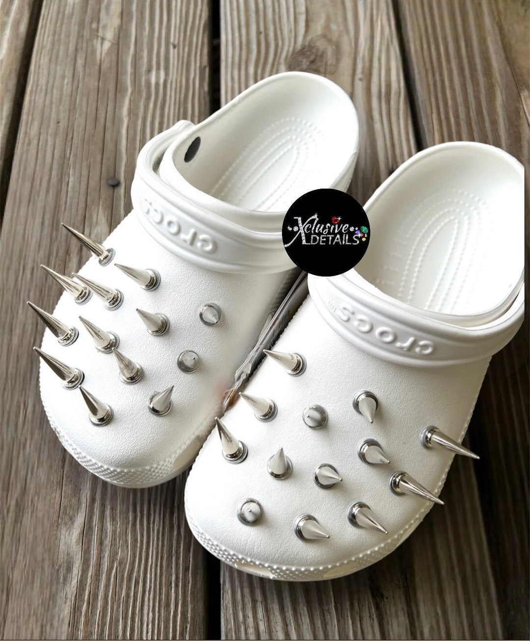 SILVER SPIKE Shoe Charms Shoe Charms Croc Charms Shoe Decorations Metal ...