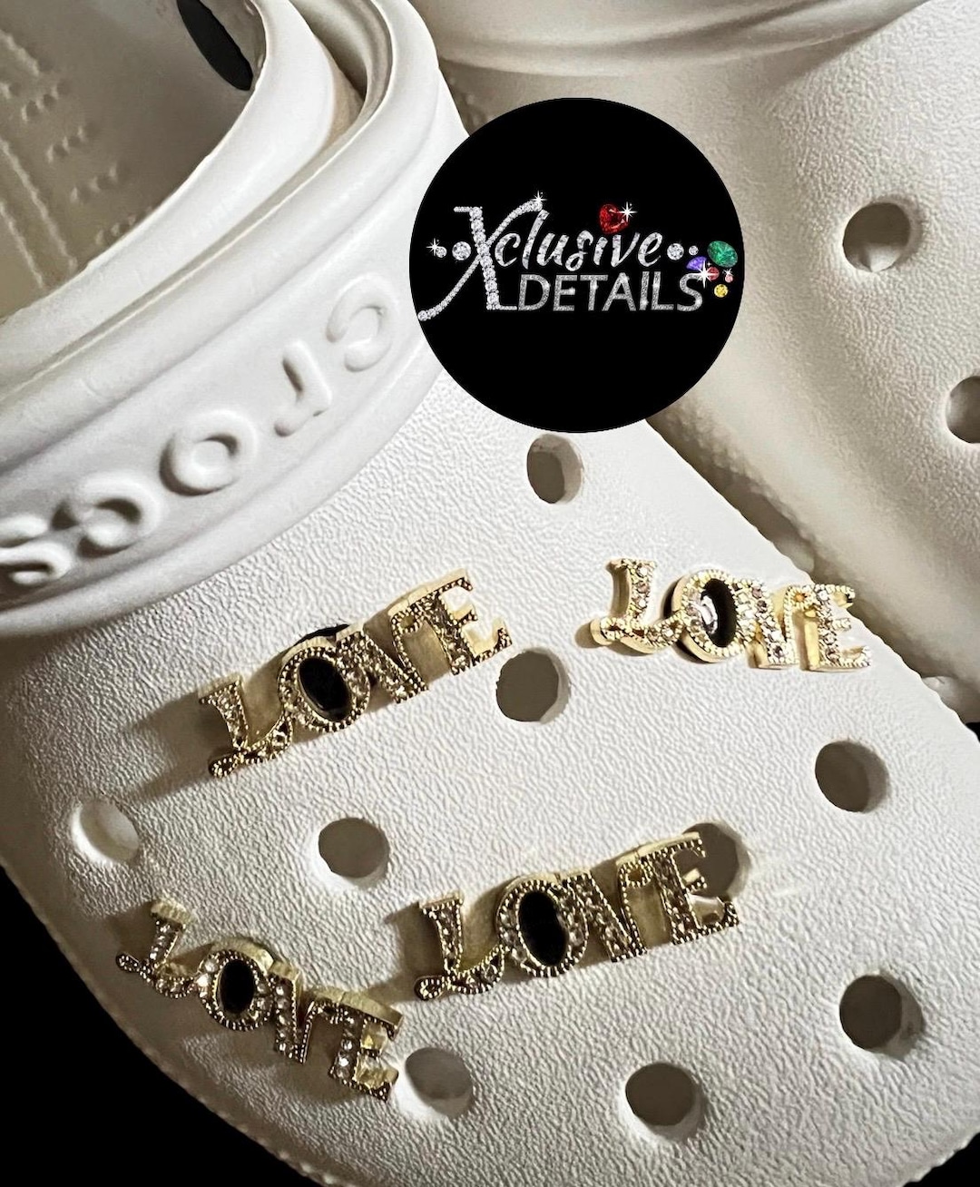 GOLD love Metal Shoe Charms, Shoe Charms , Shoe Accessories, Jibbitz ...