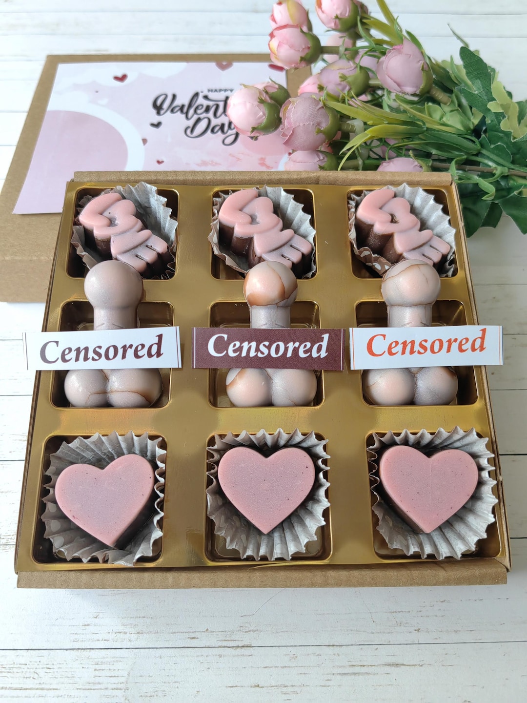 Pink Milk Dark Unique Chocolate Box, Valentines Day Chocolate Gift Box ...