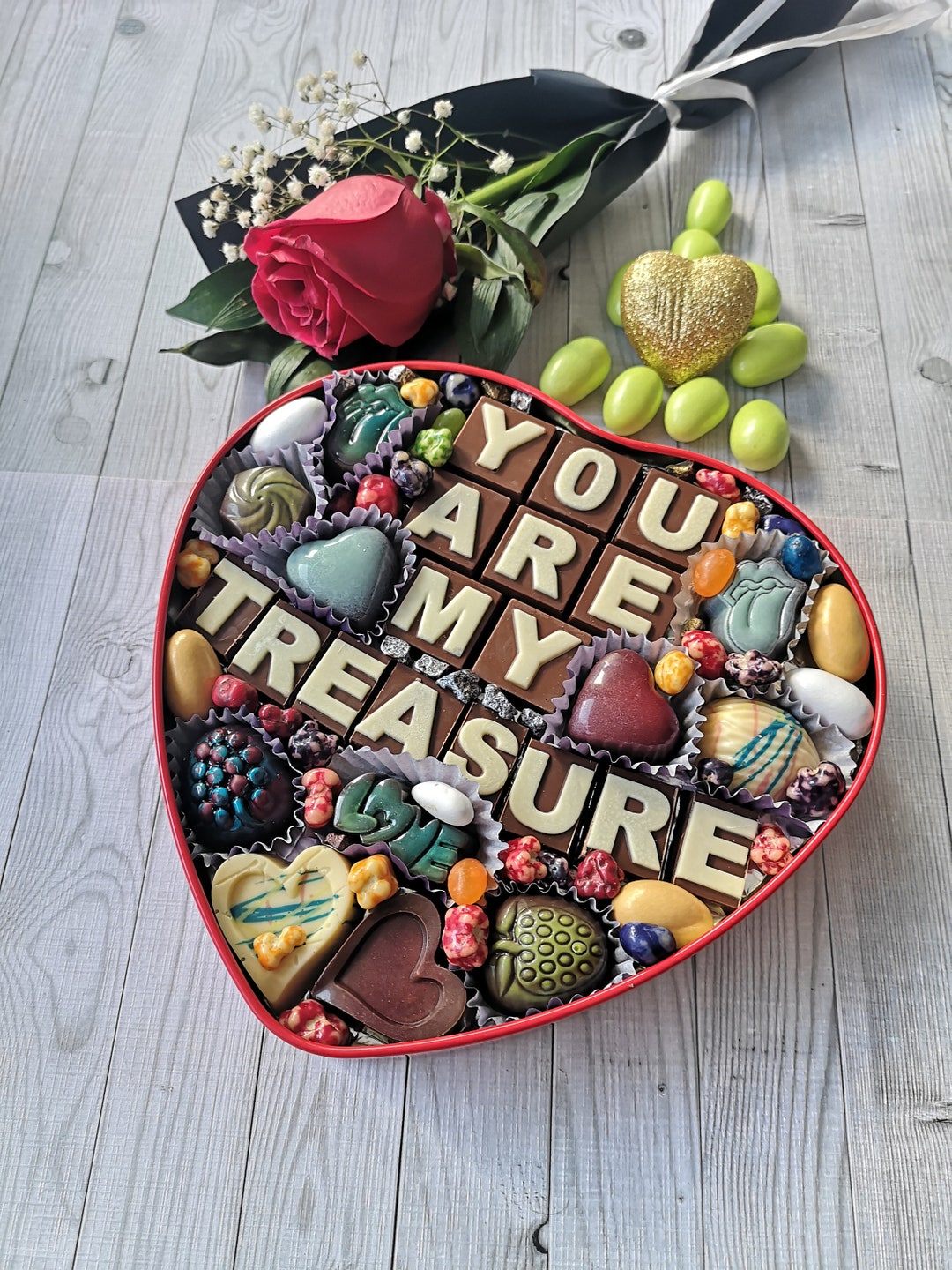 Custom Love Chocolate Box, Anniversary Chocolate Gift Box, Engagement ...