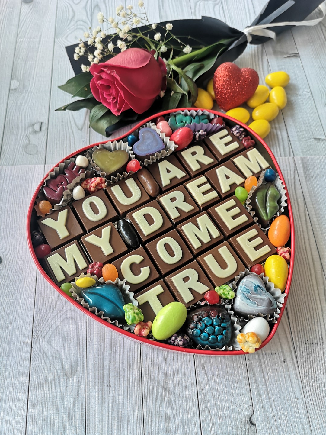 Happy Valentines Day Chocolate Box, Custom Love Chocolate Box ...