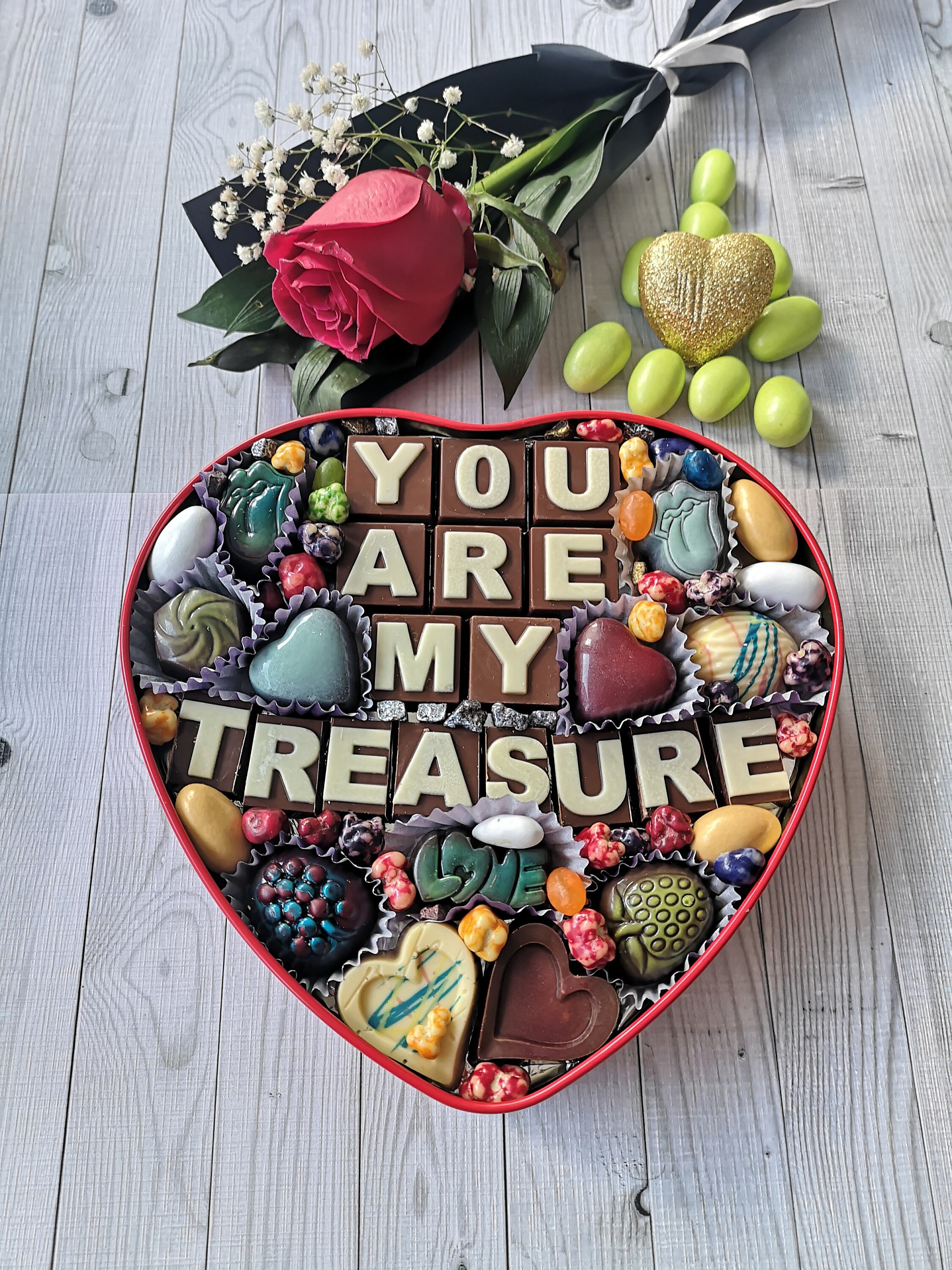 Custom Love Chocolate Box, Anniversary Chocolate Gift Box, Engagement ...