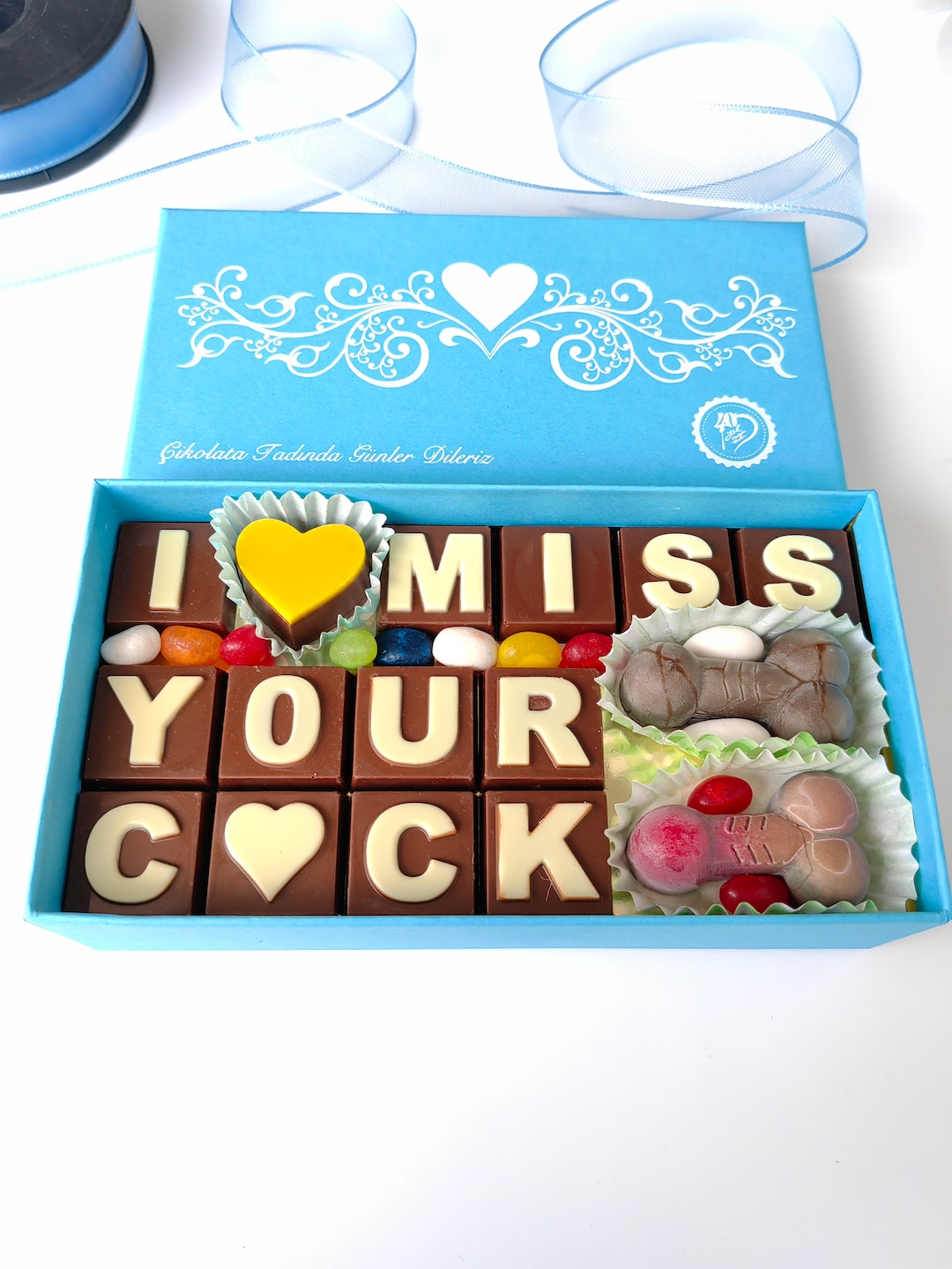 I Miss Chocolate Box, Personalized Chocolate, Anniversary Gift for ...