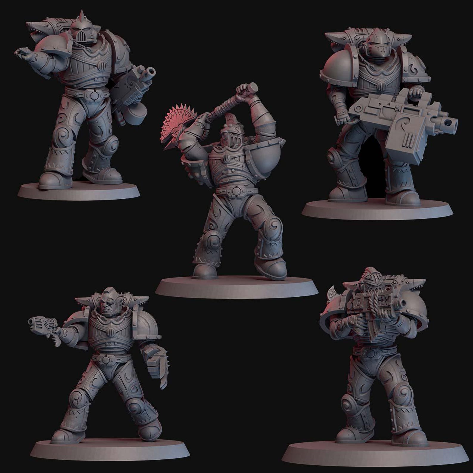Shark Daddy Galactic Shark Squad (5 Models) - Etsy