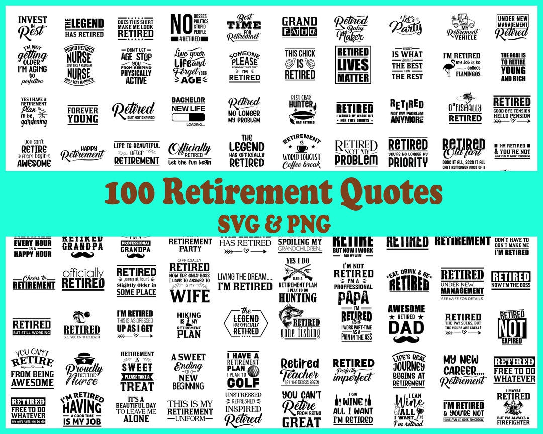 100 Funny Retirement Svg Bundle Retirement Quotes Retirement - Etsy Ireland