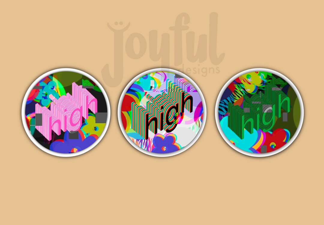 Trippy Floral High Sticker Set - Etsy