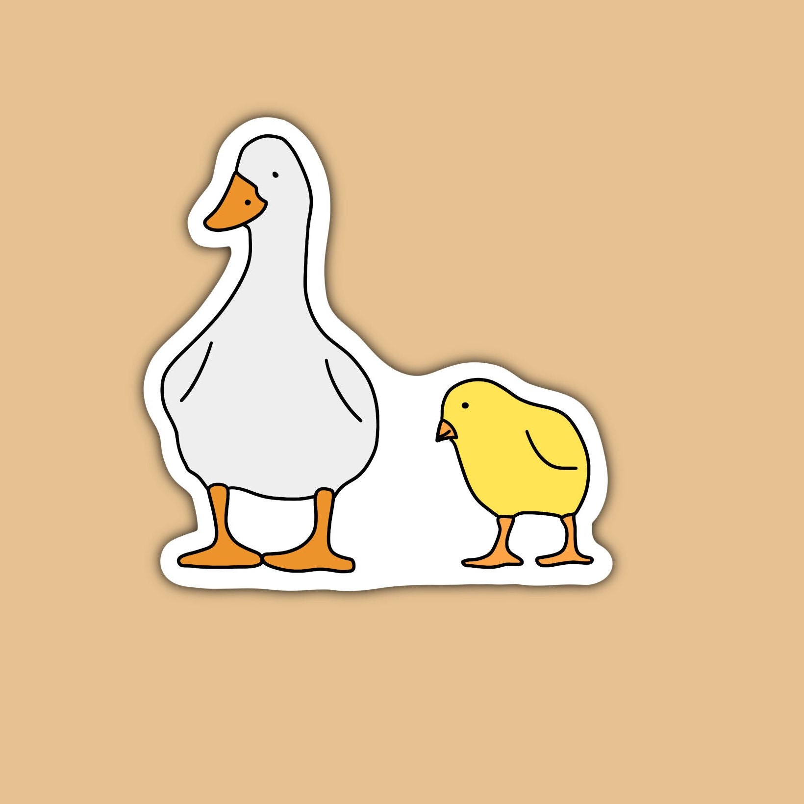 Duck and Chick Sticker - Etsy