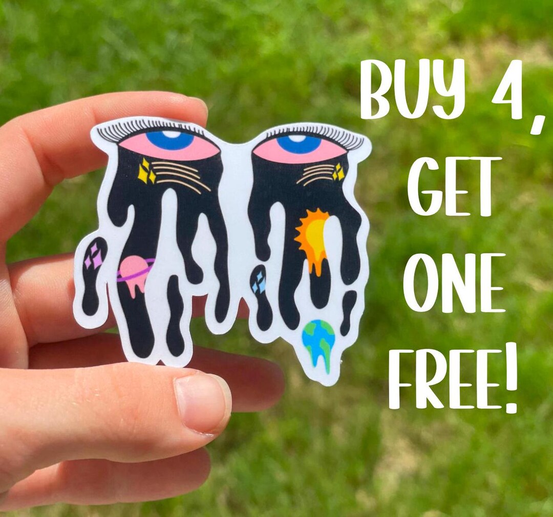 Dripping Space Eyes Sticker - Etsy