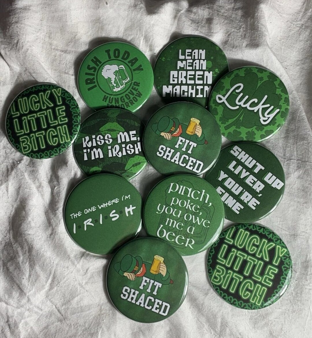 St. Patrick’s Day Button Pins - Etsy