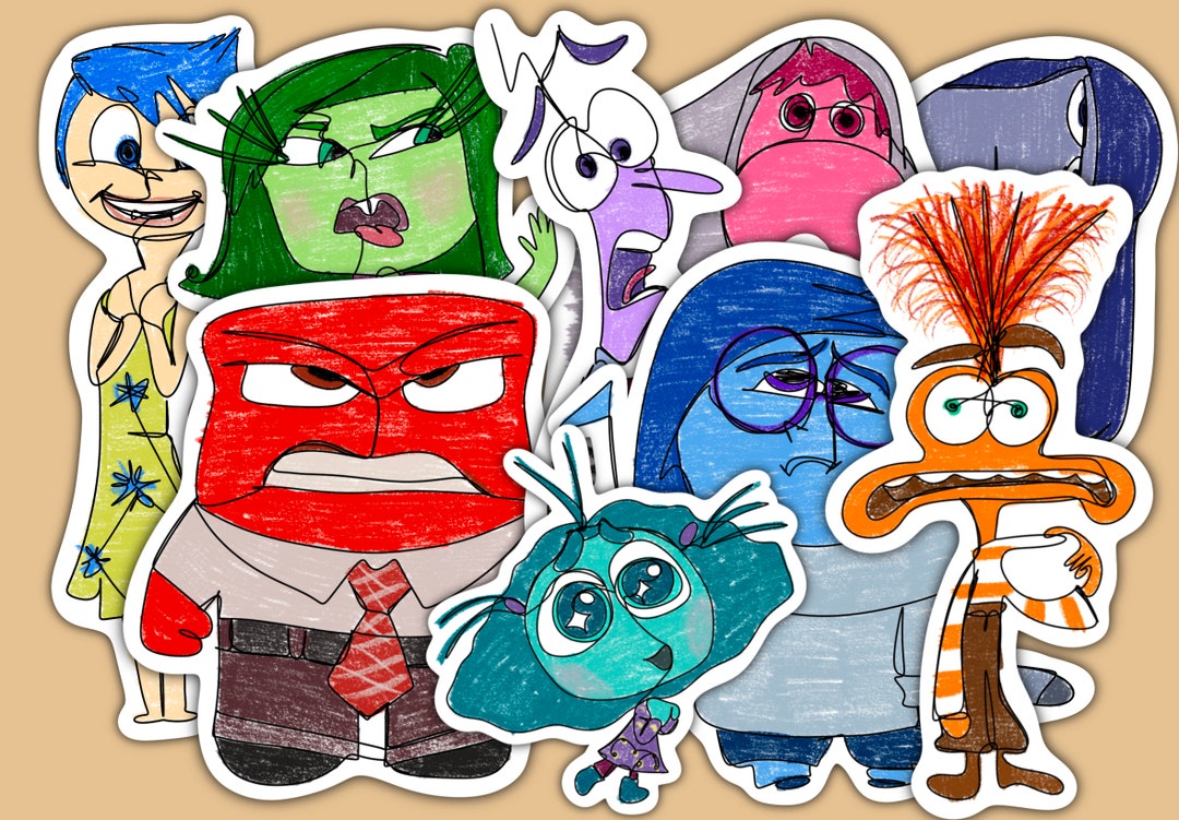 Inside Out 2 Characters Sticker Set- One Line Drawing - Etsy