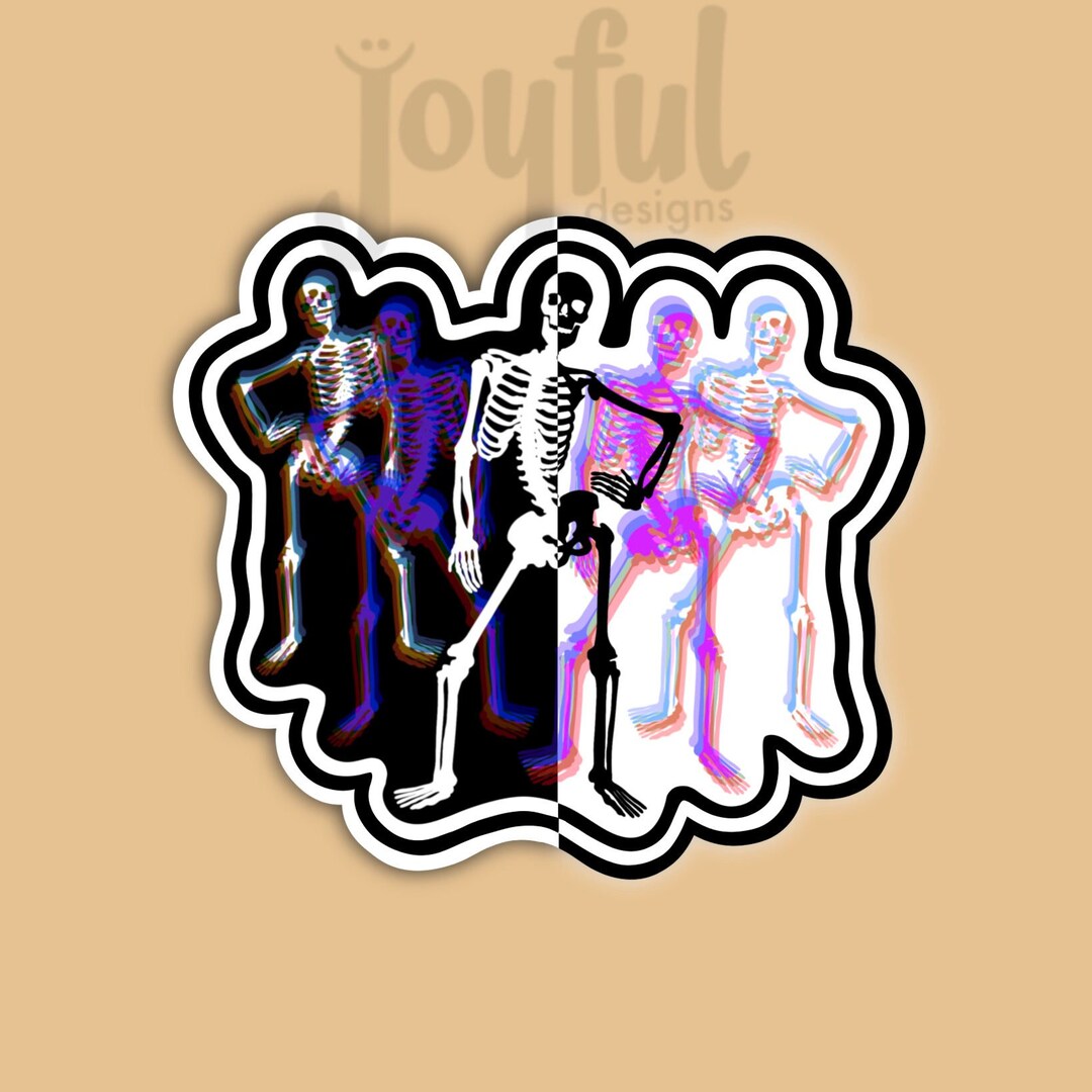 Posing Skeletons Sticker - Etsy
