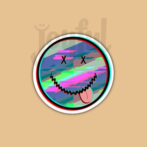 Trippy Smiley Face Sticker - Etsy
