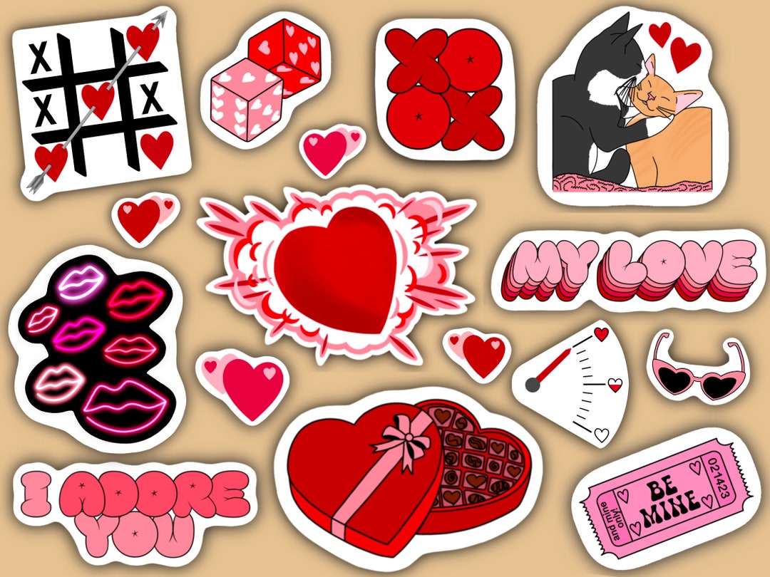 Valentine’s Sticker Sheet - Etsy