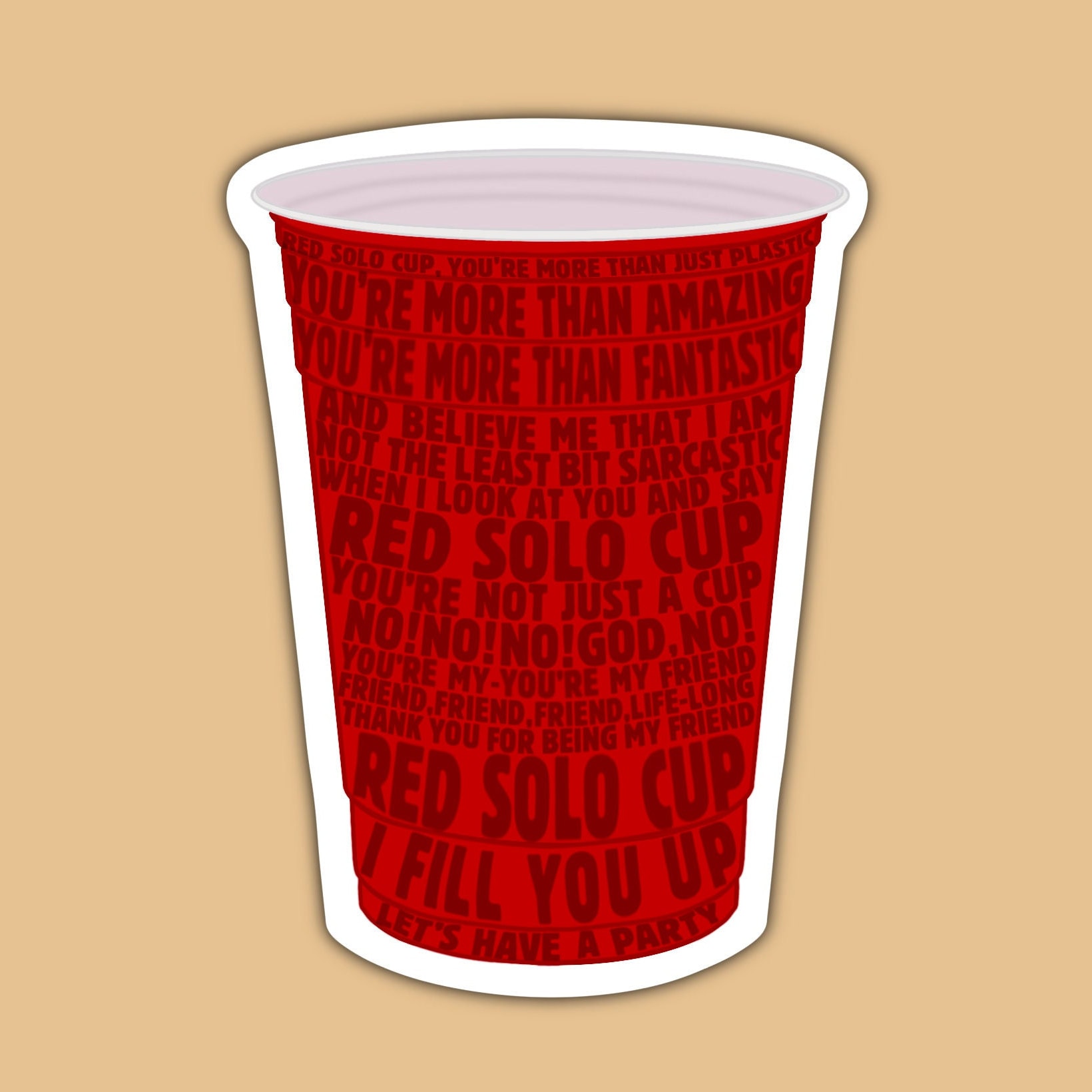 Red Solo Cup Toby Keith Sticker - Etsy