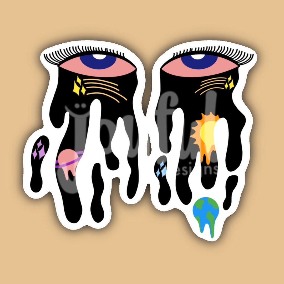 Dripping Space Eyes Sticker - Etsy