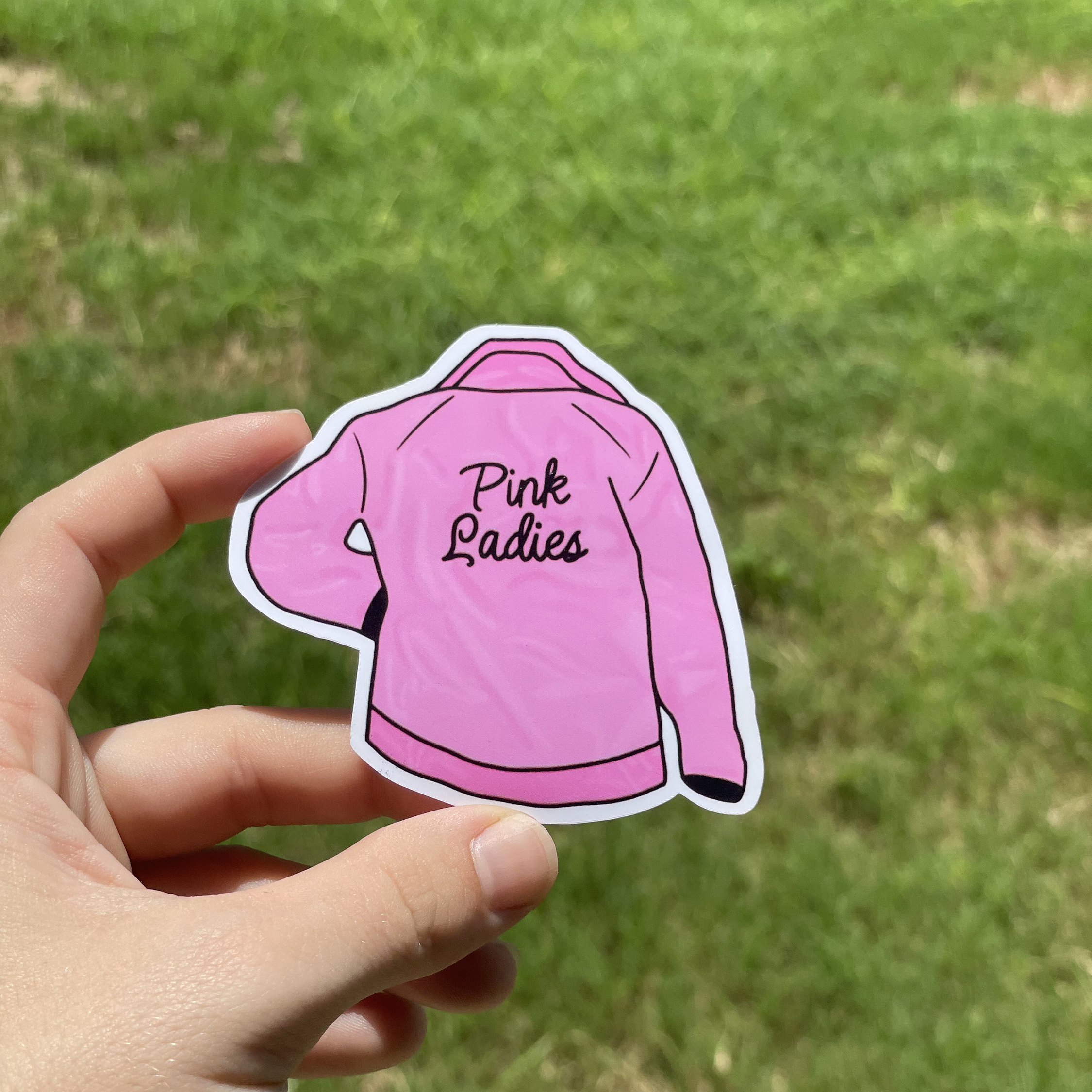 Pink Ladies Jacket Sticker or Button - Etsy