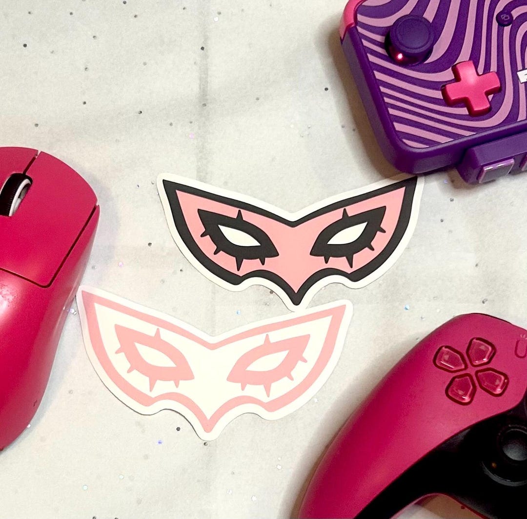 Pink Joker Persona 5 Masks | Matte Water-resistant Sticker | Kawaii ...