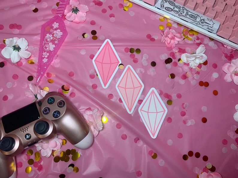 Pink Sims Plumbobs Logos Matte and Glossy Water-resistant - Etsy