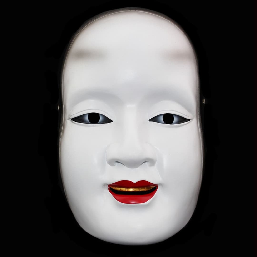 Wakaonna Japanese Noh Mask, Traditional Hannya Kabuki Mask, Young Woman ...