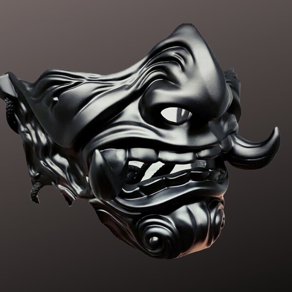 Oni Mask Half Face - Etsy