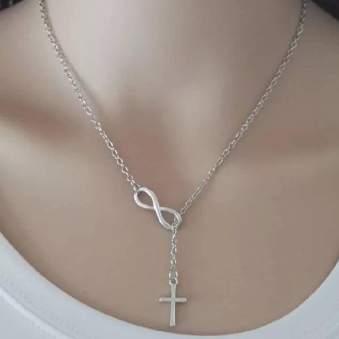 Infinity Faith Cross Pendant Necklace Gold or Silver Religious Jewelry ...