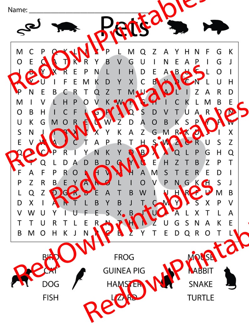 Pets Word Search, Kids Word Search, Animal Word Search, Kids Printables ...