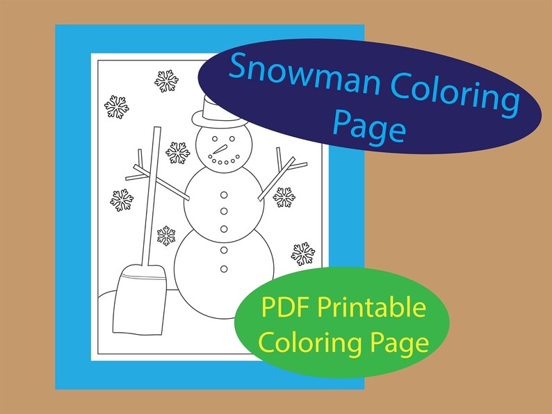 Snowman Coloring Page, Snowman Coloring Printable, Winter Coloring Page ...