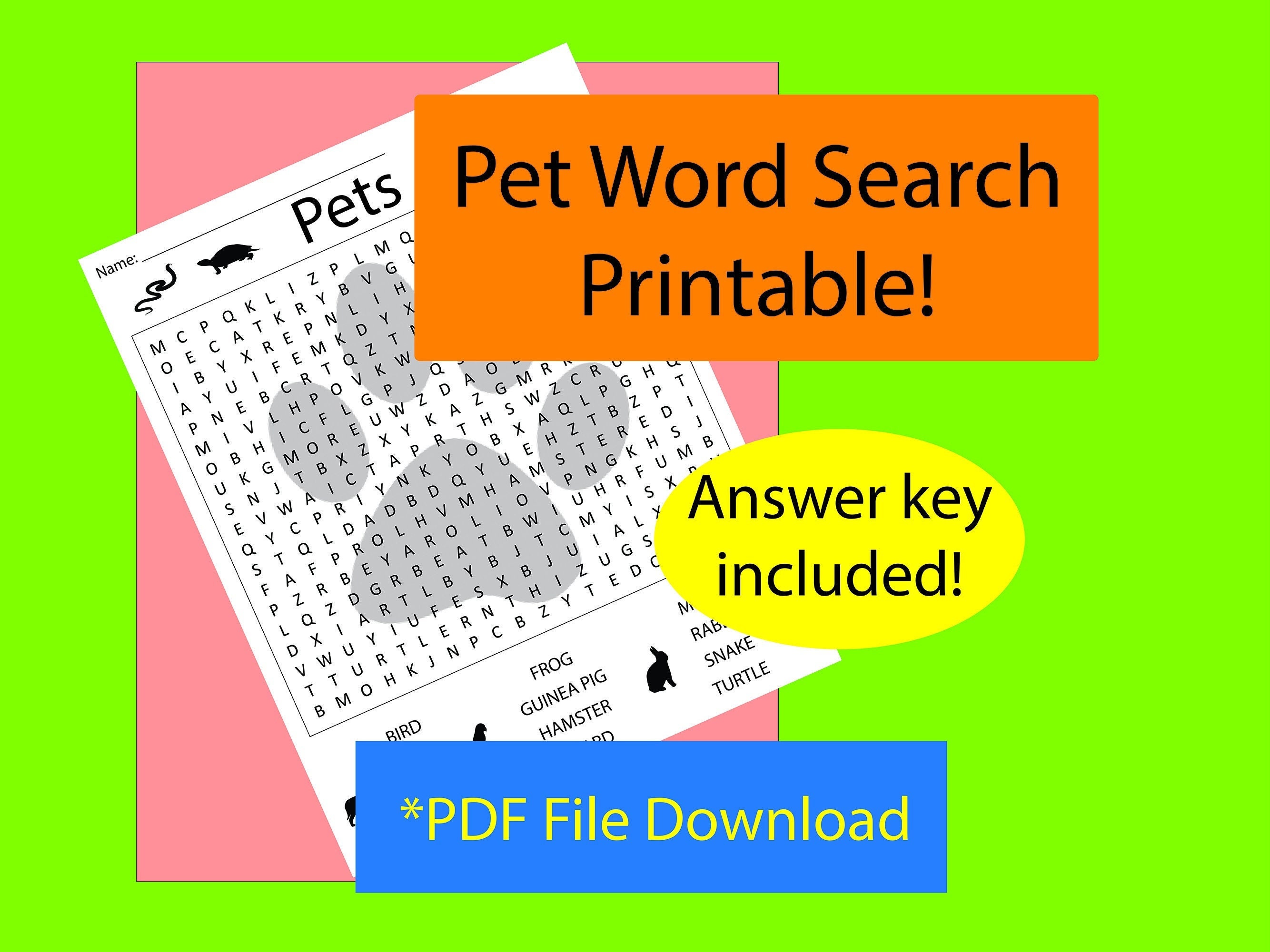 Pets Word Search, Kids Word Search, Animal Word Search, Kids Printables ...