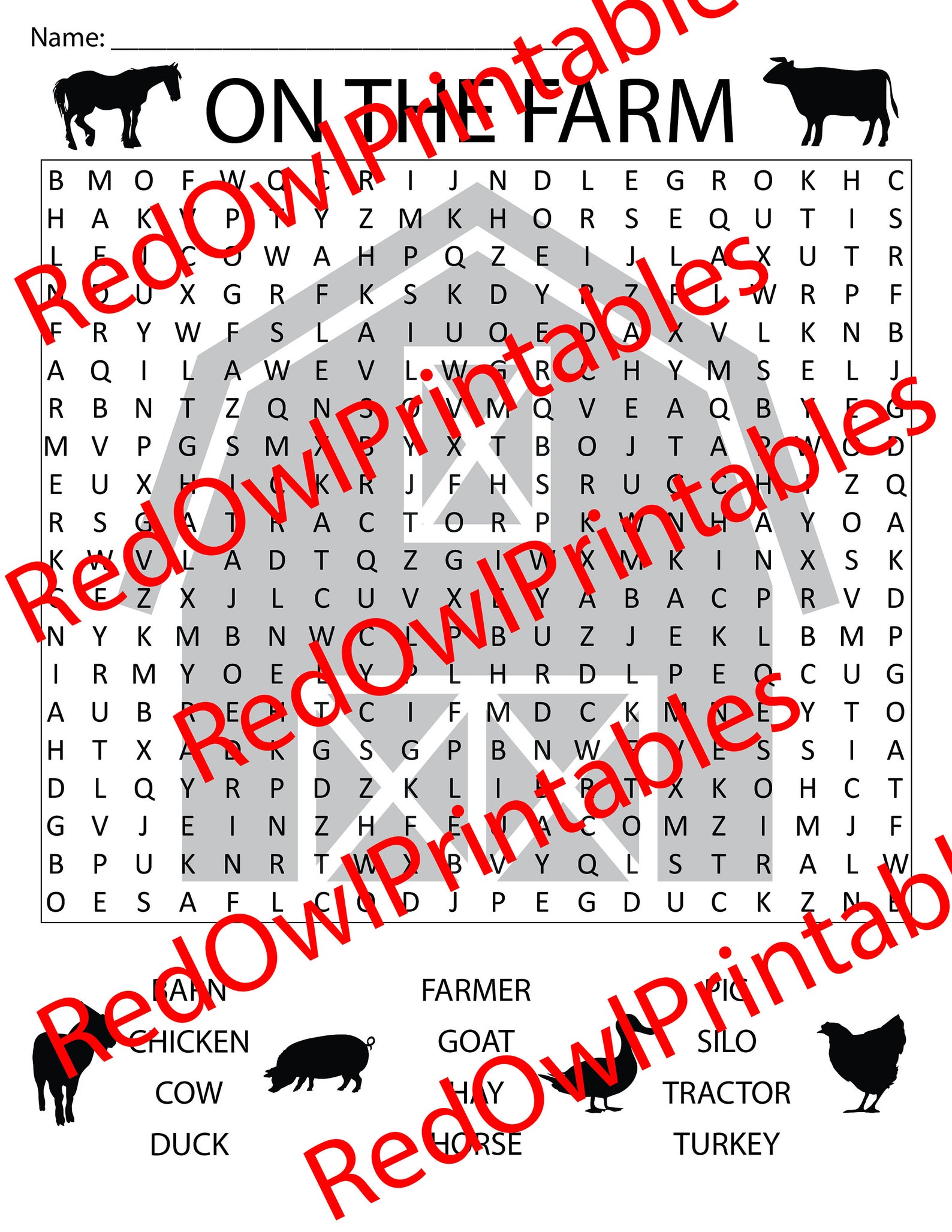 Farm Word Search, Farm Printable, Farm Wordsearch, Printable Word ...