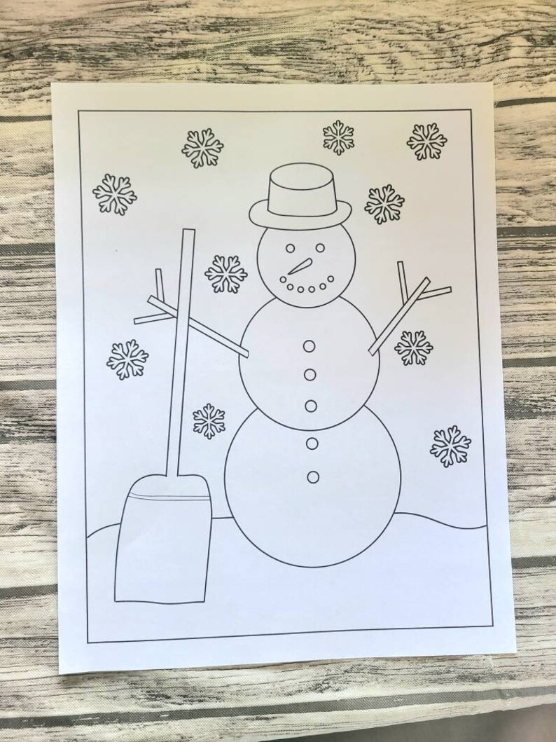 Snowman Coloring Page, Snowman Coloring Printable, Winter Coloring Page ...