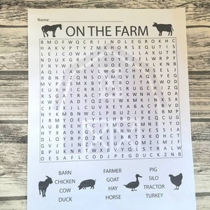 Farm Word Search, Farm Printable, Farm Wordsearch, Printable Word ...