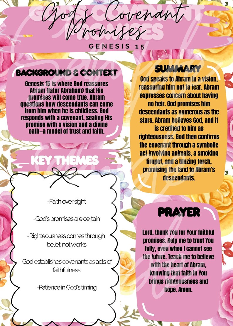 Genesis Bible Study Tip Ins Printable (digital Download) - Etsy