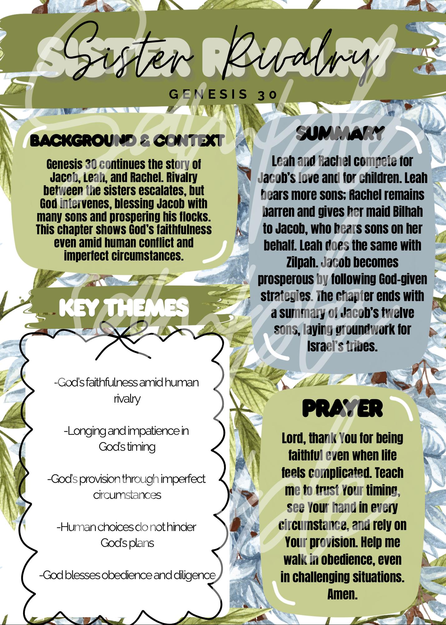 Genesis Bible Study Tip Ins Printable (digital Download) - Etsy