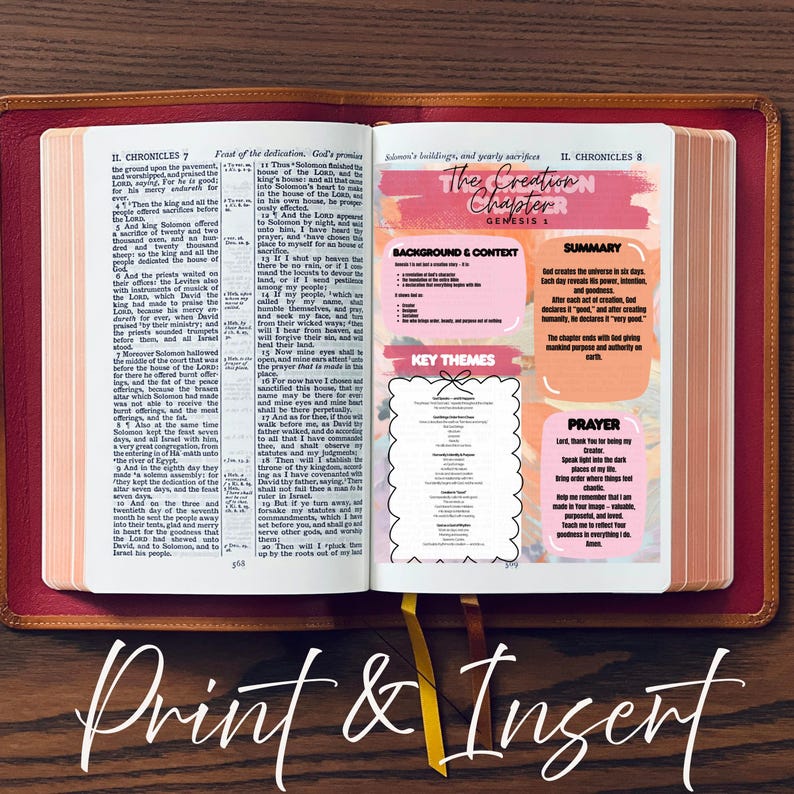 Genesis 48 Bible Tip Ins Printable Bible Study in a Year - Etsy