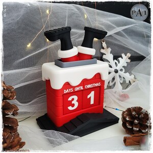 3d Printed Mini Advent Santa's Chimney Countdown Rotatable Block Advent ...