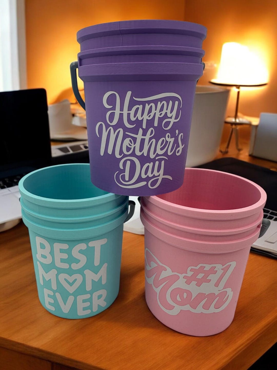 3D Printed 5-gallon Bucket Desk Organizer Pencil Pen Paint Brush Holder ...