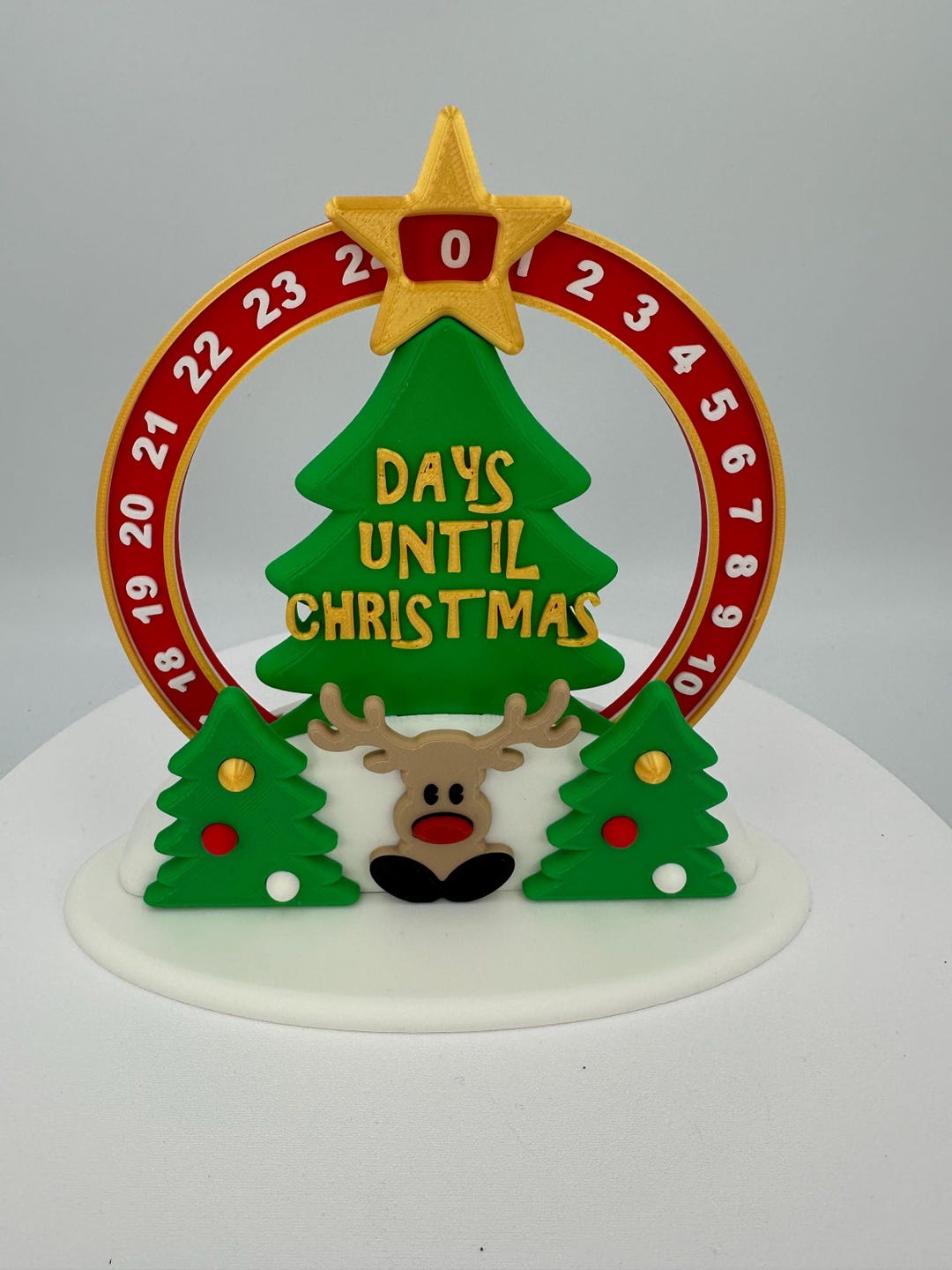 3D Printed Rudolph Advent Calendar - Rotating Christmas Countdown - Etsy